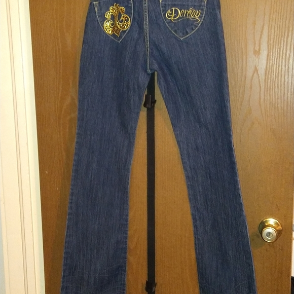Dereon | Jeans | Dereon Womens Gold Embellished Fleur Jeans | Poshmark